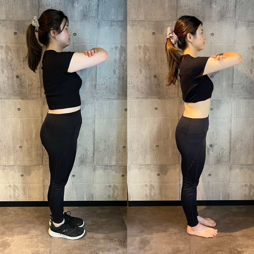 体重70kg代の女性が-10kg以上痩せて可愛くなったビフォーアフター